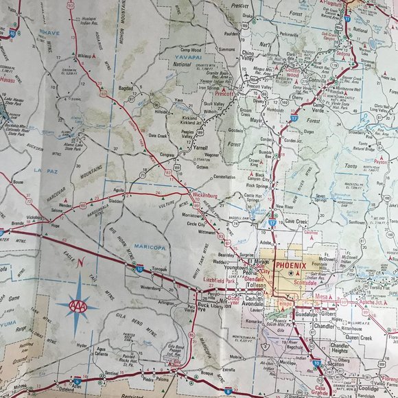 Aaa | Other | Vintage 984 Aaa Arizona New Mexico Road Map | Poshmark